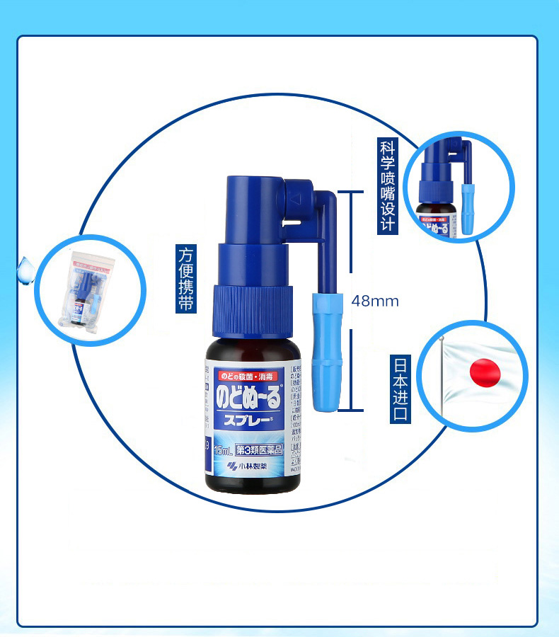 Kobayashi小林制药 喉咙消炎喷雾 15mL