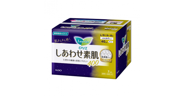 KAO花王 Laurier乐而雅素肌F系列夜用卫生巾 40cm7片