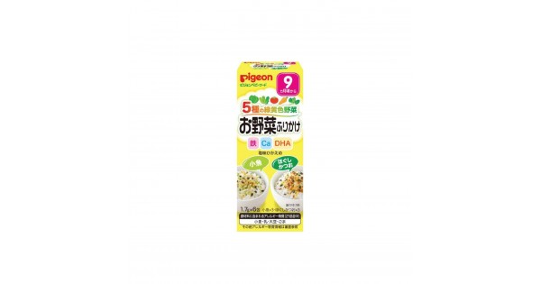 PIGEON贝亲 蔬菜浇汁鲣鱼小鱼松拌饭料 9月+1.7g*6袋-黄色